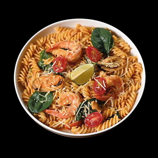 Seafood Fusilli in Tom Yum Kung Sauce